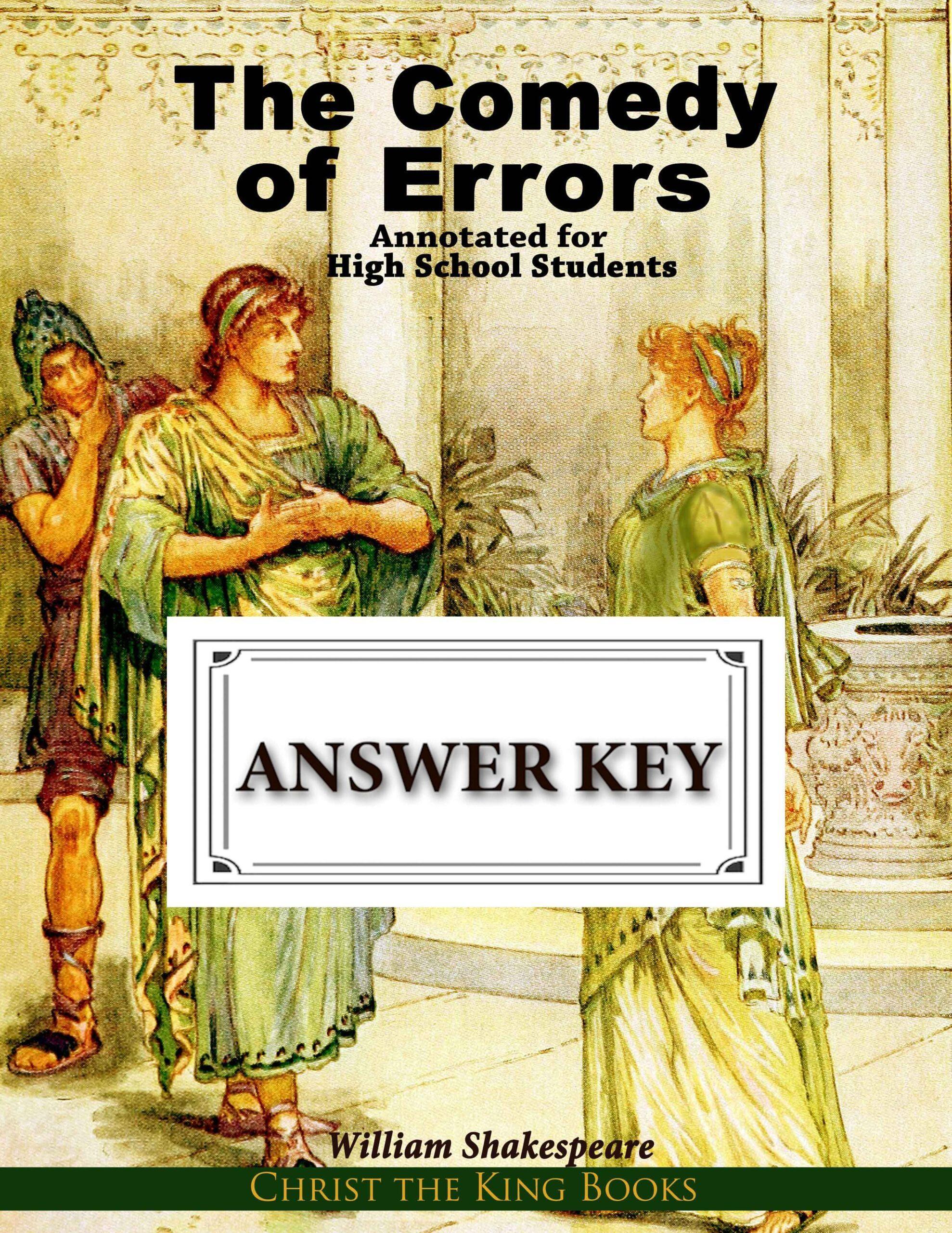 Annotated “Comedy of Errors” by William Shakespeare - WORKBOOK ANSWER ...